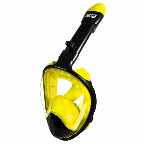 Aga Vollgesichts-Schnorchelmaske L/XL Schwarz/Gelb