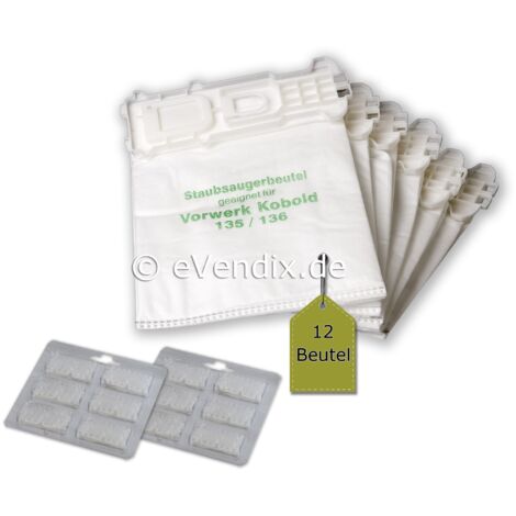 Filterset kompatibel mit Vorwerk Kobold VK 135, 136: 12 ...