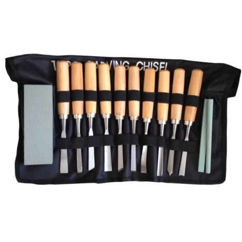 Sgorbie e scalpelli a taglio per legno con pietra/mola per affilatura ...