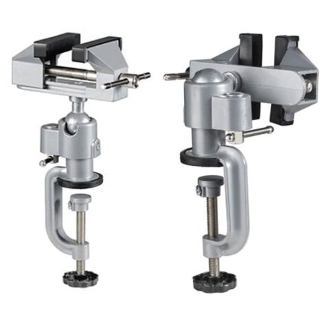 Morsa a galletto da banco in alluminio con testa snodabile 50mm