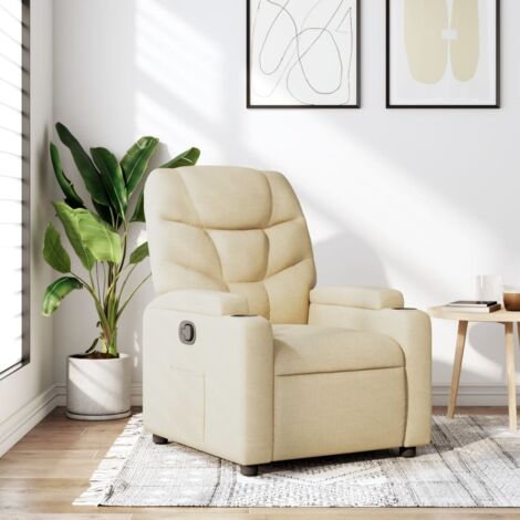 Relaxsessel Creme Stoff vidaXL