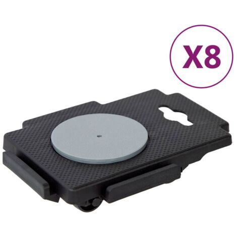 Transportroller mit 8 Rollen 8 Stk. Schwarz Polypropylen 150 kg vidaXL