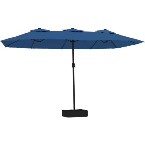 Double-Head Garden Parasol Azure Blue 449x265 cm vidaXL