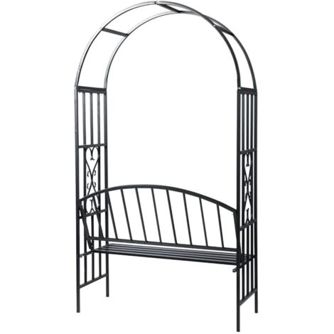 Garden Rose Arch with Bench vidaXL