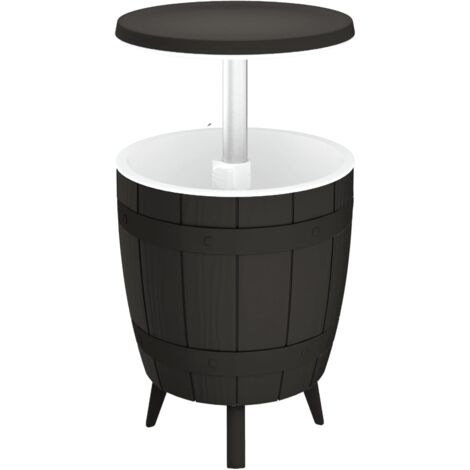 3-in-1 Ice Cooler Table Black Polypropylene vidaXL