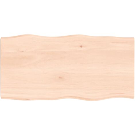 Table Top 80x40x2 cm Untreated Solid Wood Oak Live Edge vidaXL