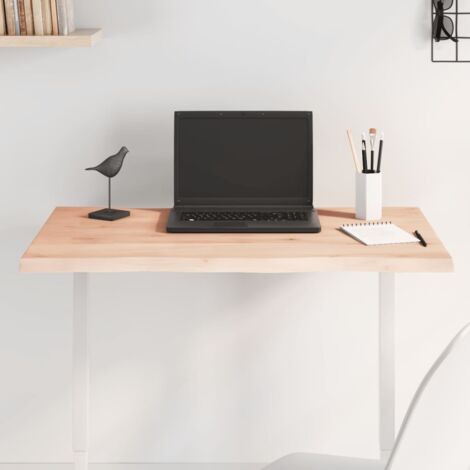 Table Top 80x60x2 cm Untreated Solid Wood Oak Live Edge vidaXL
