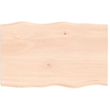 Table Top 80x50x2 cm Untreated Solid Wood Oak Live Edge vidaXL