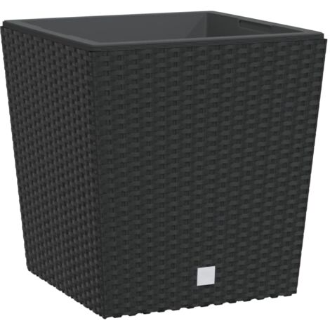 Planter with Removable Inner Anthracite 21 / 32 L PP Rattan vidaXL