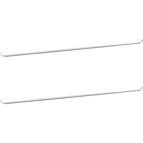 Curtain Rails 2 pcs White and Silver 90-130 cm Aluminium vidaXL