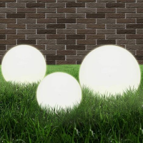 LED Bowl Lamp Set 3 Pieces Spherical 20/30/40 cm PMMA vidaXL