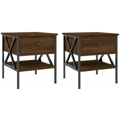 Bedside Tables 2 pcs Brown Oak 40x42x45 cm Engineered Wood vidaXL