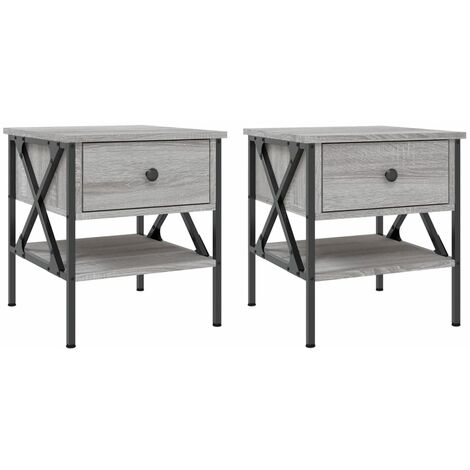 Bedside Tables 2 pcs Grey Sonoma 40x42x45 cm Engineered Wood vidaXL