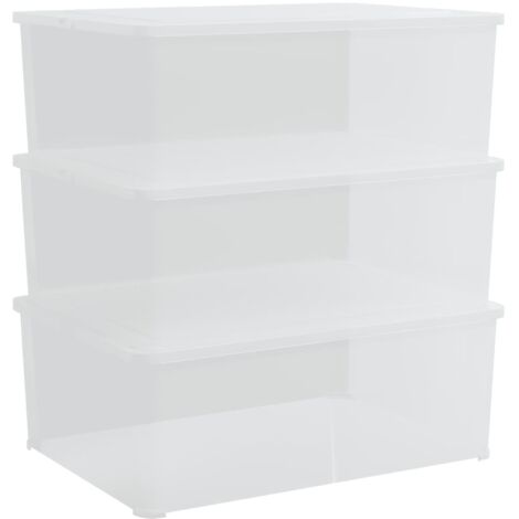 Plastic Storage Boxes 3 pcs 10 L Stackable vidaXL