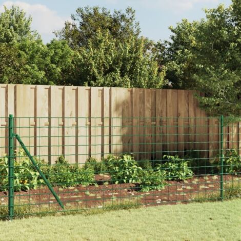 Wire Mesh Fence with Flange Green 1x10 m vidaXL