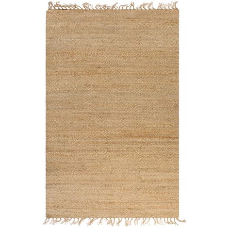 Hand-Woven Jute Area Rug 120x180 cm Natural vidaXL