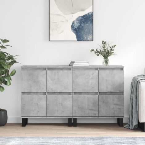 Sideboards 2 pcs Concrete Grey Engineered Wood vidaXL