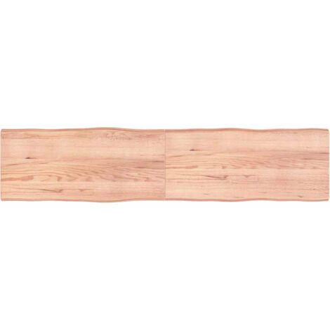 Table Top Light Brown 220x50x(2-4)cm Treated Solid Wood Live Edge vidaXL