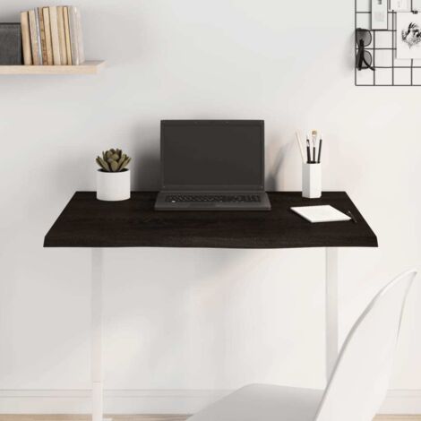 Table Top Dark Brown 80x60x2 cm Treated Solid Wood Oak vidaXL