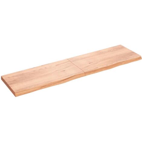 Table Top Light Brown 200x50x(2-6) cm Treated Solid Wood Oak vidaXL