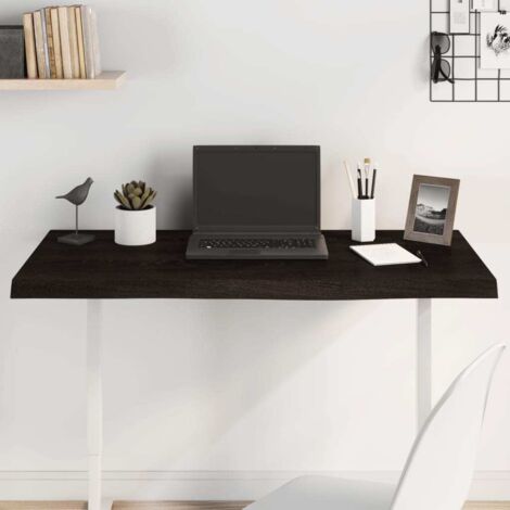 Table Top Dark Brown 100x50x(2-4) cm Treated Solid Wood Oak vidaXL