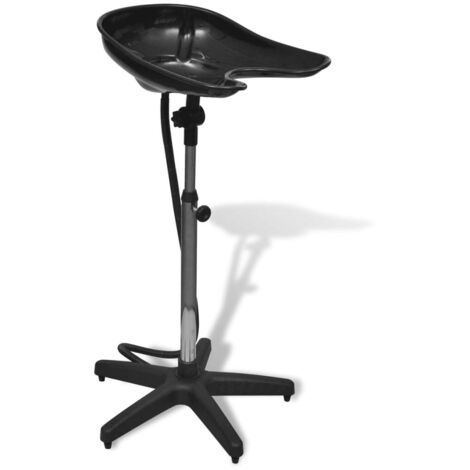 Black Salon Wash Basin vidaXL