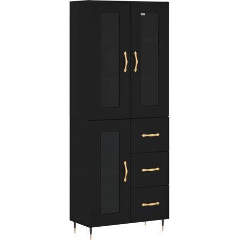 Highboard Black 69.5x34x180 cm Engineered Wood vidaXL