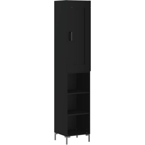 Highboard Black 34.5x34x180 cm Engineered Wood vidaXL