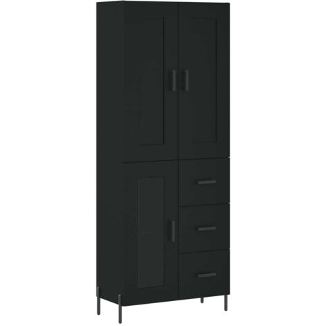 Highboard Black 69.5x34x180 cm Engineered Wood vidaXL