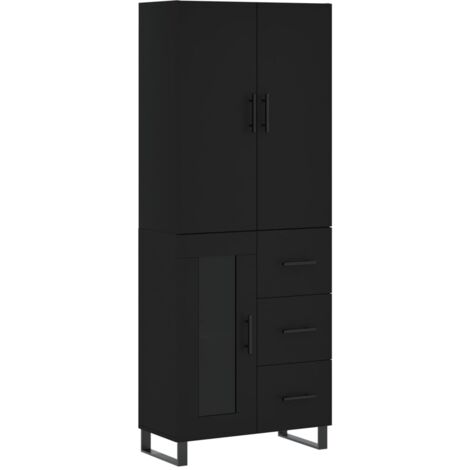 Highboard Black 69.5x34x180 cm Engineered Wood vidaXL