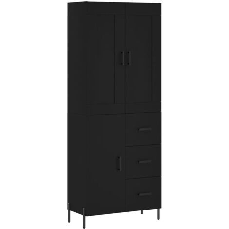 Highboard Black 69.5x34x180 cm Engineered Wood vidaXL