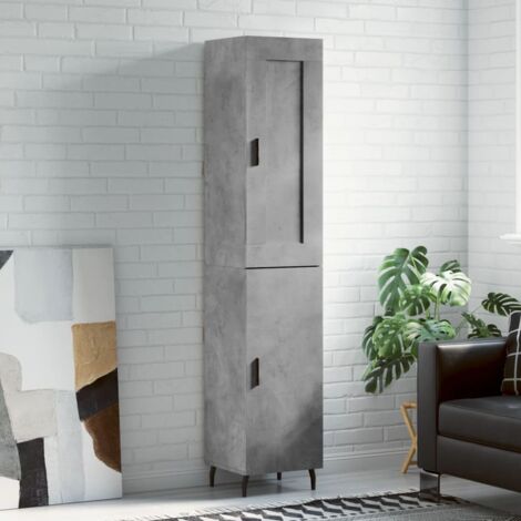 Highboard Concrete Grey 34.5x34x180 cm Engineered Wood vidaXL