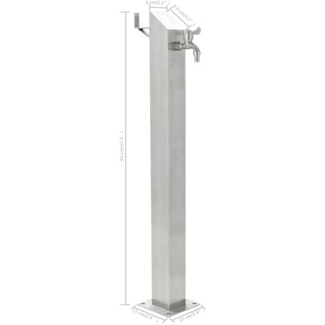 Garden Water Column Stainless Steel Square 95 cm vidaXL