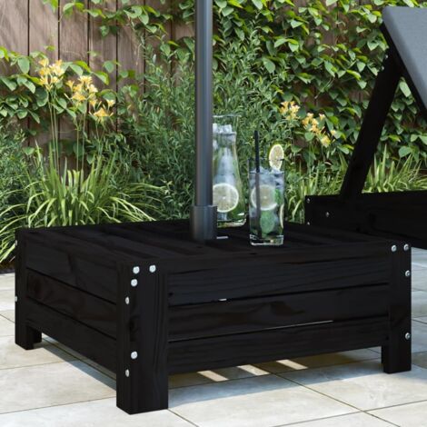 Parasol Base Cover Black Solid Wood Pine vidaXL