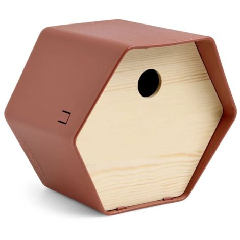 Bird House Hive 1 19x23x20 cm Round Hole Brown Capi