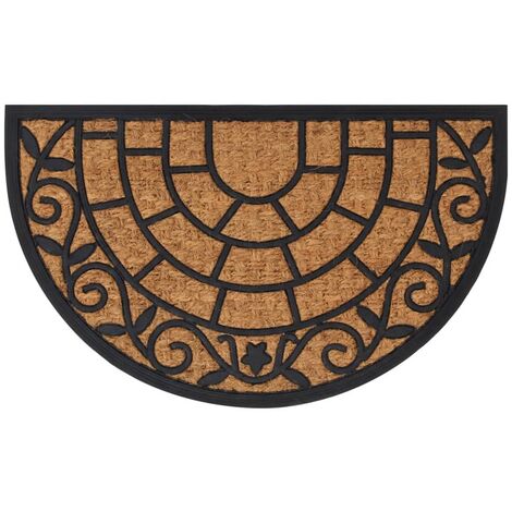 Door Mat Half Round 45x75 cm Rubber and Coir vidaXL