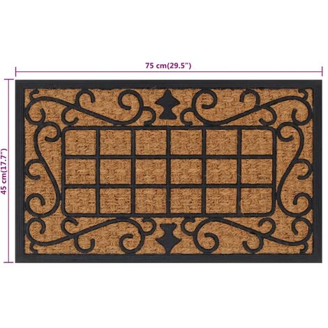 Door Mat Rectangular 45x75 cm Rubber and Coir vidaXL