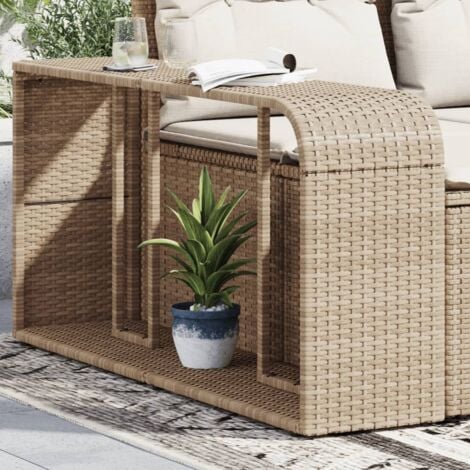 Storage Shelves 2 pcs Beige Poly Rattan vidaXL
