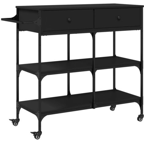 Kitchen Trolley Black 105x42x95 cm Engineered Wood vidaXL