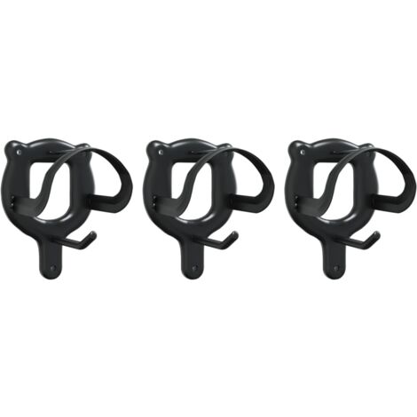 Bridle Racks 3 pcs Wall Mounted Black Iron vidaXL