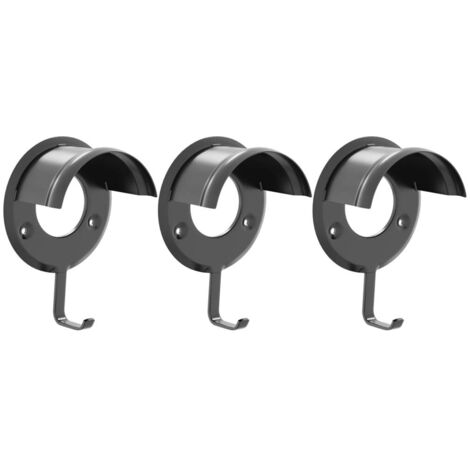 Bridle Racks 3 pcs Wall Mounted Black Iron vidaXL