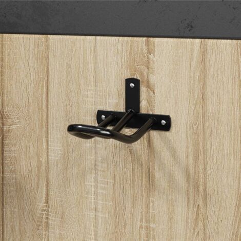 Bridle Rack Wall Mounted Black Iron vidaXL