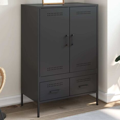 Highboard Black 68x39x101.5 cm Steel vidaXL