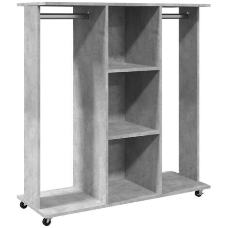 Wardrobe with Wheels Concrete Grey 102x38x110 cm Engineered Wood vidaXL