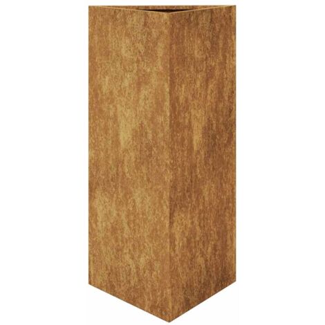 Garden Planter Triangular 40x40x75 cm Weathering Steel vidaXL