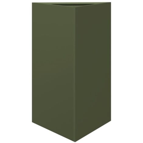 Garden Planter Olive Green Triangular 50x43x75 cm Steel vidaXL