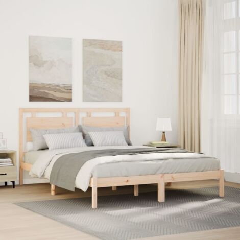 Extra Long Bed Frame without Mattress 160x210 cm Solid Wood vidaXL