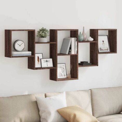 Wall Shelf Brown Oak 159x18x66 cm Engineered Wood vidaXL