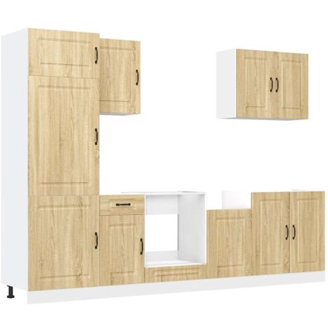 7 Piece Kitchen Cabinet Set Kalmar Sonoma Oak Engineered Wood vidaXL