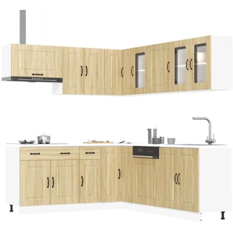 vidaXL 11 Piece Kitchen Cabinet Set Kalmar Sonoma Oak Engineered Wood